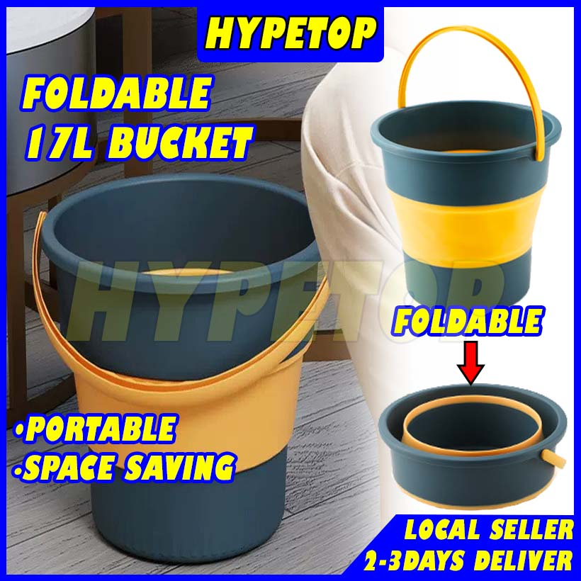 HYPETOP Portable Foldable pail bucket Collapsible Foot Car washing ...