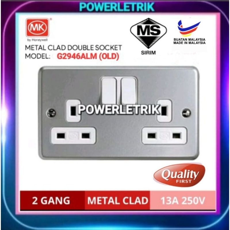 ♥OFFER♥ MK G2946ALM 2 GANG 13A DOUBLE METAL CLAD SWITCH SOCKET OUTLET ... ♥OFFER♥ MK G2946ALM 2 GANG 13A DOUBLE METAL CLAD SWITCH SOCKET OUTLET ...