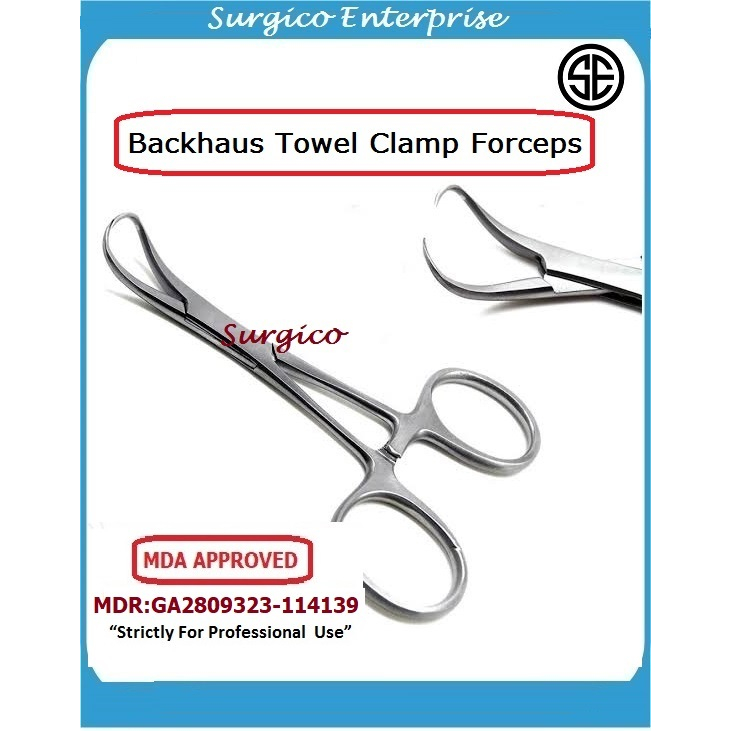 BACKHAUS TOWEL CLAMP FORCEPS 11CM MEDICAL SURGICAL USE INSTRUMENT ...