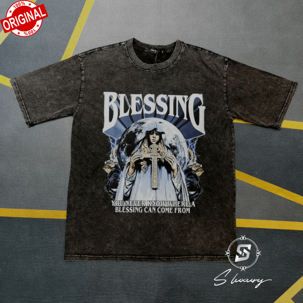 OVERSIZED WASHED MOON BLESSING TEE (OVERSIZE) | Shopee Malaysia