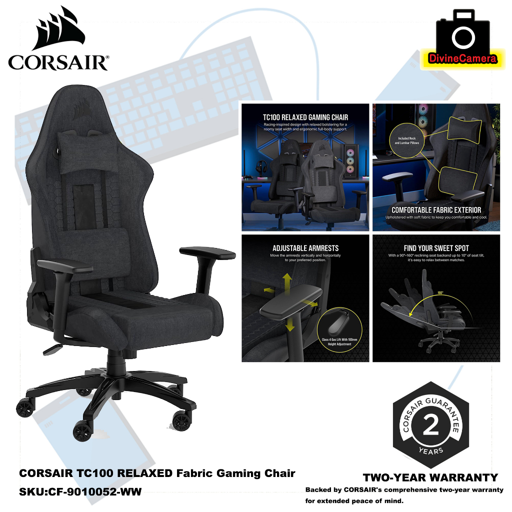 CORSAIR TC100 RELAXED Fabric Gaming Chair | Shopee Malaysia