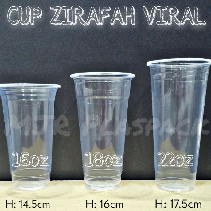 Cup Plastic Zirafah Cawan Plastik Air Boba Thai Milk Tea Cawan Plastik ...