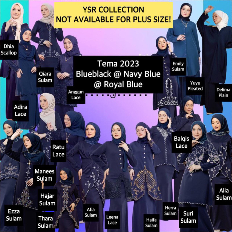 👘TEMA WARNA KURUNG MURAH 2023 BLUEBLACK NAVY BLUE ROYAL BLUE👘BAJU RAYA ...