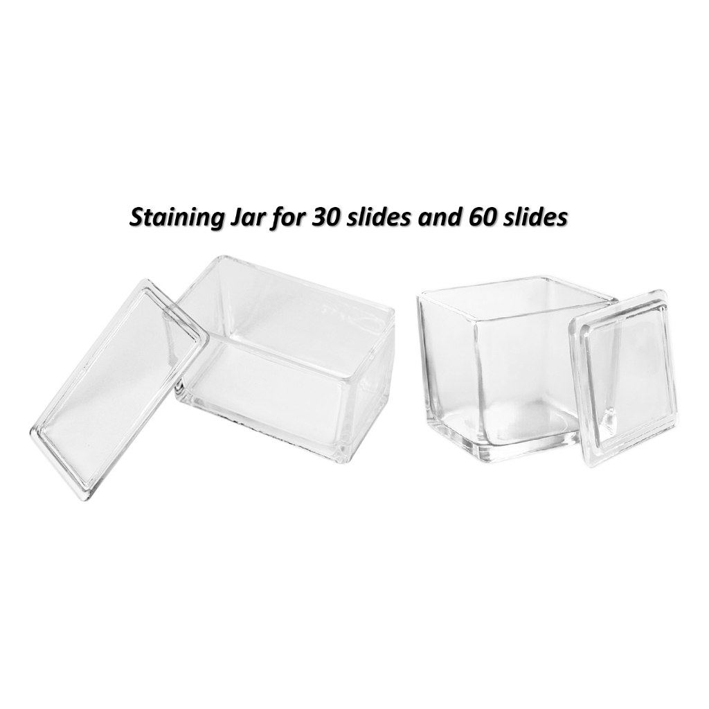 Histology Staining Jar with Lid, for 30 and 60 Slides with Stainless ...