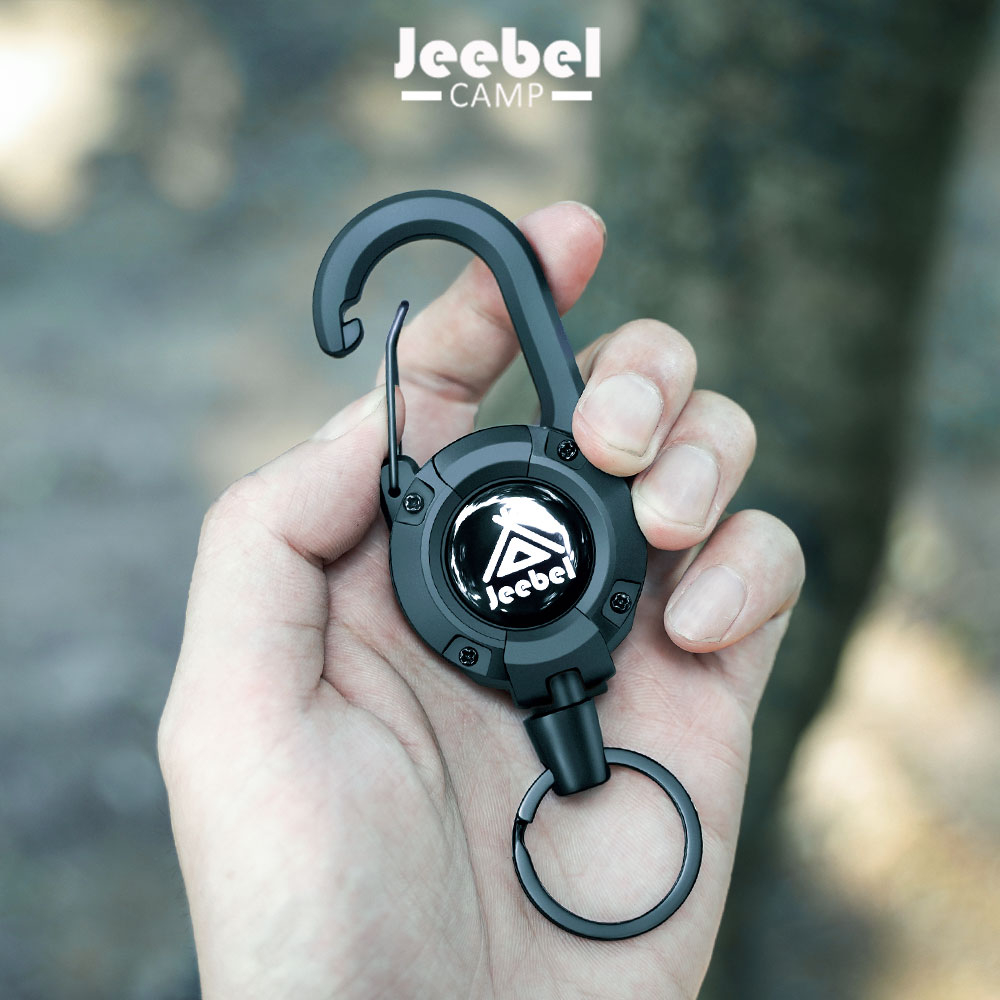 Keychain Carabiner for Camping & Hiking Retractable Key Holder Hook ...
