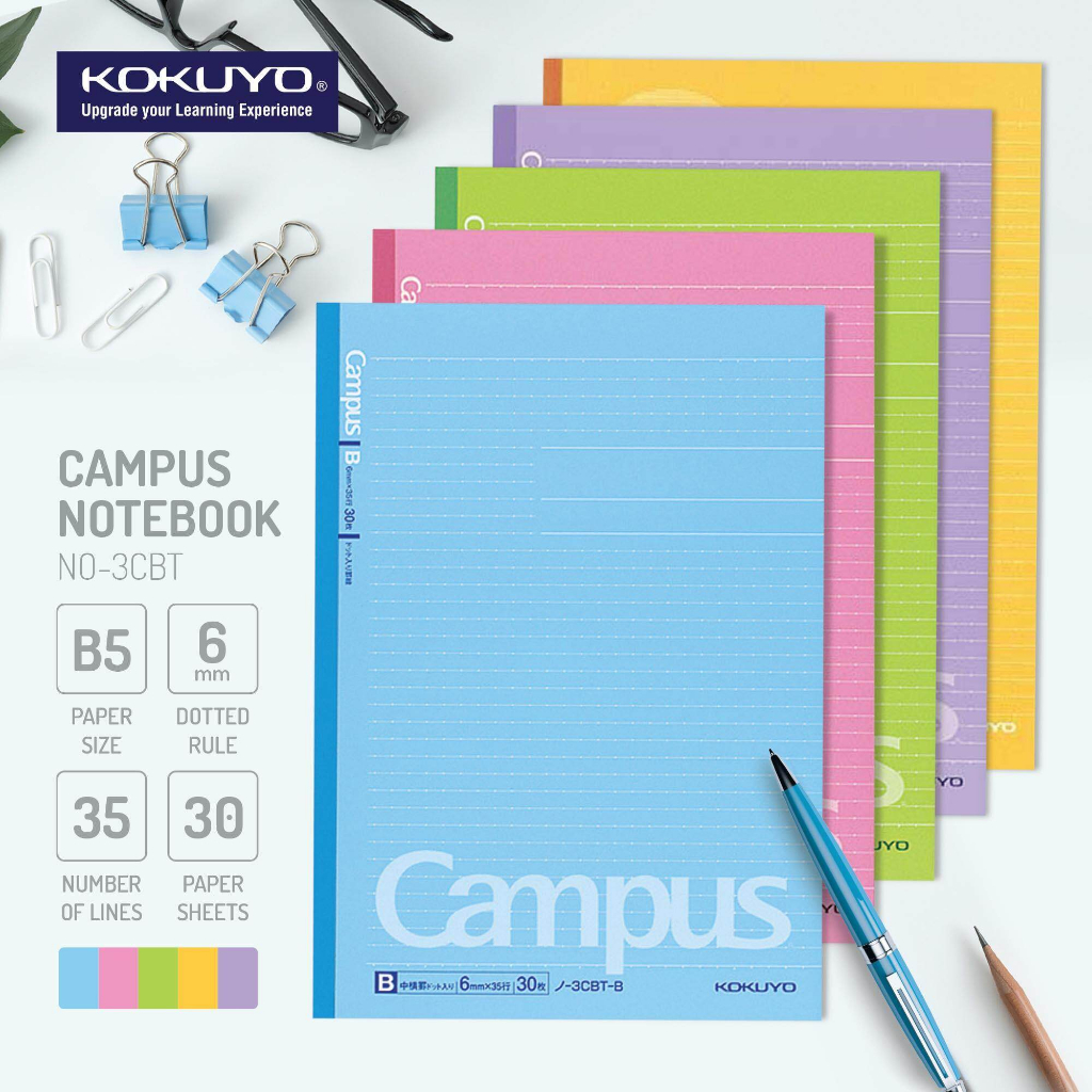 KOKUYO NO-3CBT Campus Notebook B5 Dotted 6mm Rule (30 Sheets) | Shopee ...