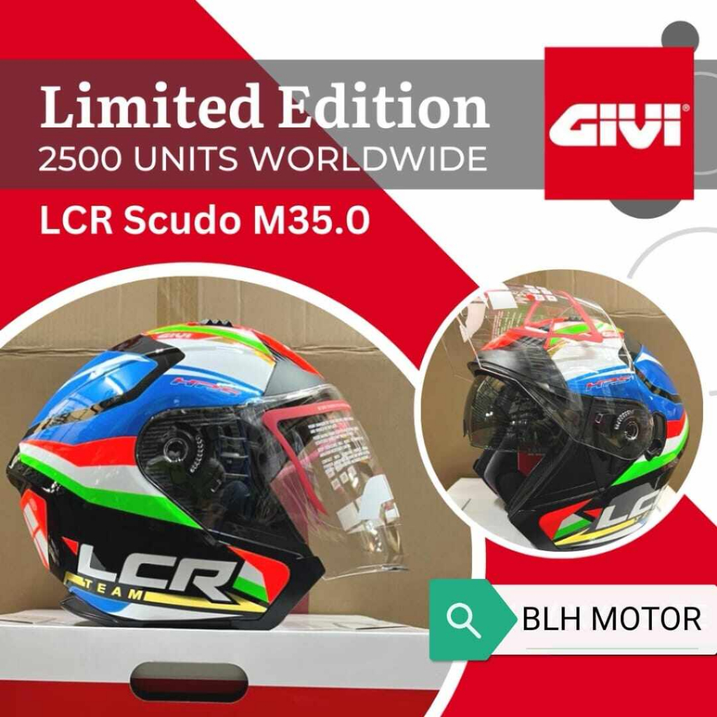 Helmet Givi M35.0 SCUDO Limited Edition LCR Open Face Helmet with Graphic Design LCR LIMITED ...