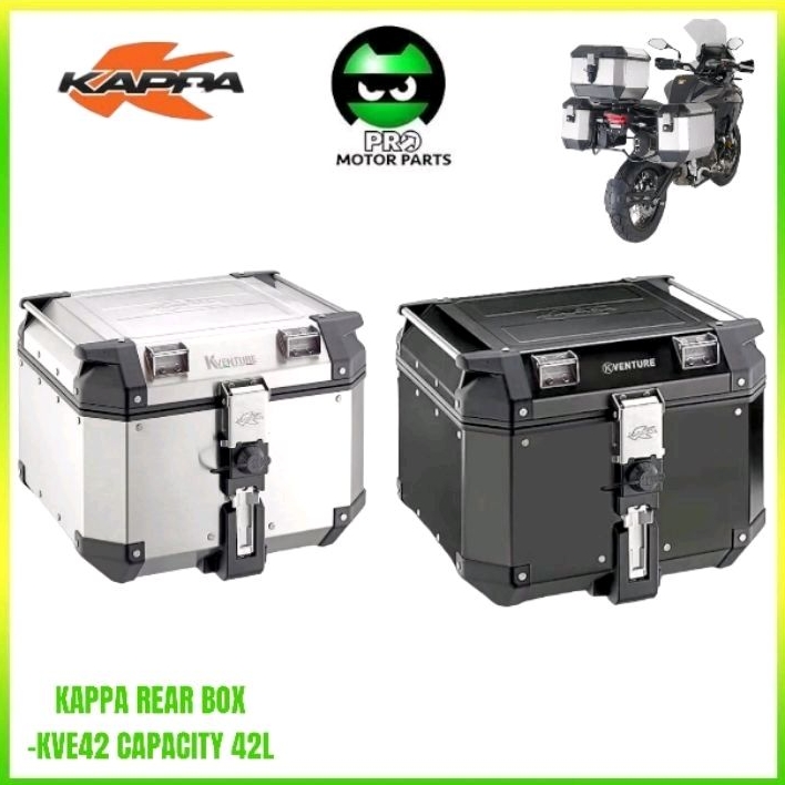 KAPPA TOP BOX KVE42 ALUMINIUM 42L MOTORCYCLE REAR MONOKEY KVE42A KVE42B ...