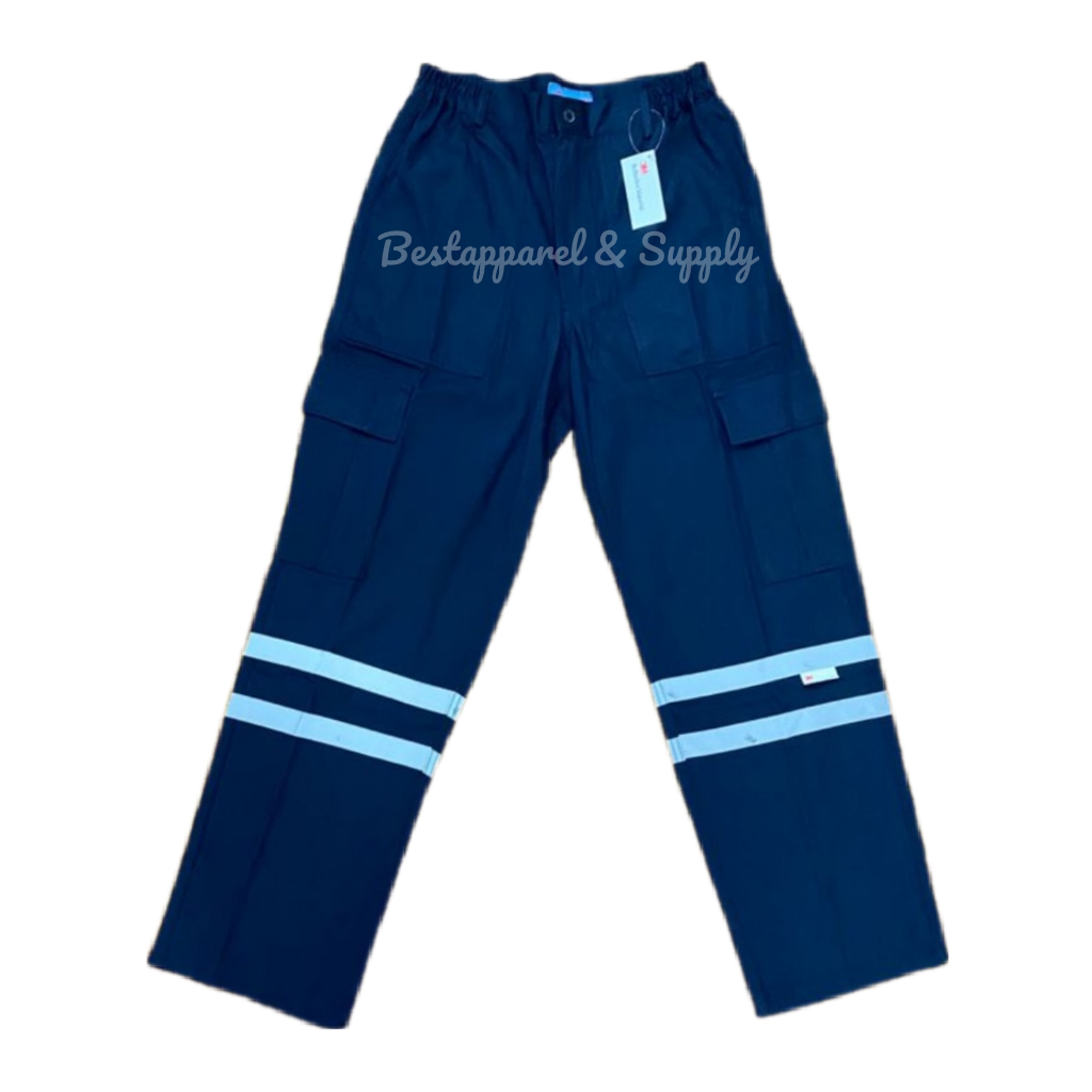 FURICO NAVYBLUE 6 POCKETS WORK PANTS 240GSM WITH 3M REFLECTOR / CARGO ...