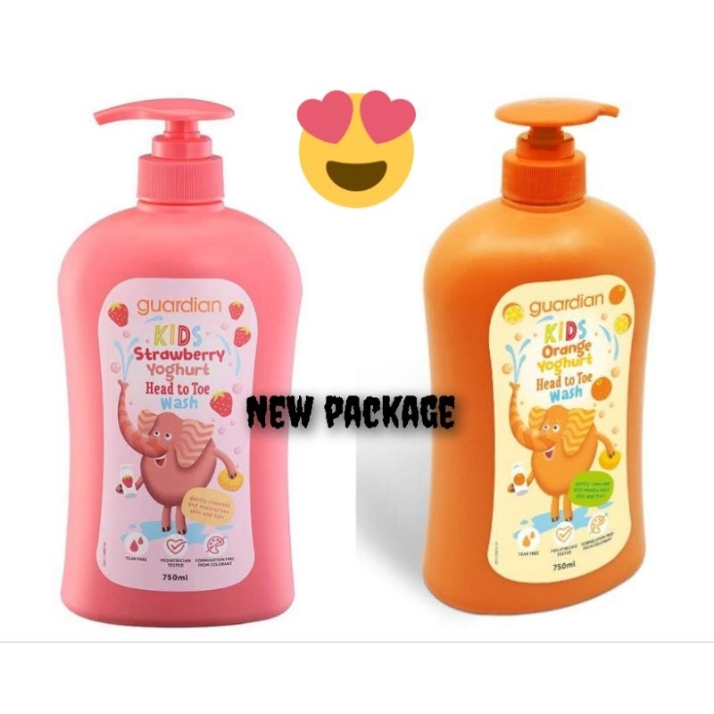 Guardian kids care head to toe wash 750ml( strawberry yogurt/orange ...
