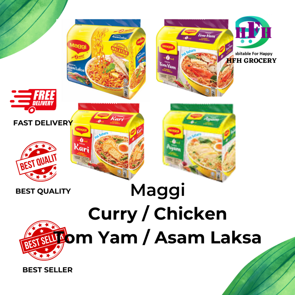 🔥 Maggi Pack Instant Noodles - Ayam/ Tom Yam / Curry/Asam Laksa (per ...