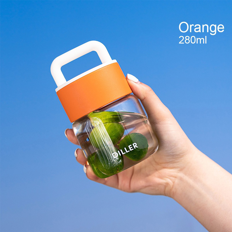 Diller EasyHandle Borosilicate Glass Water Juice Mug Bottle 388MLH568 (280ml/420ml) | Shopee ...