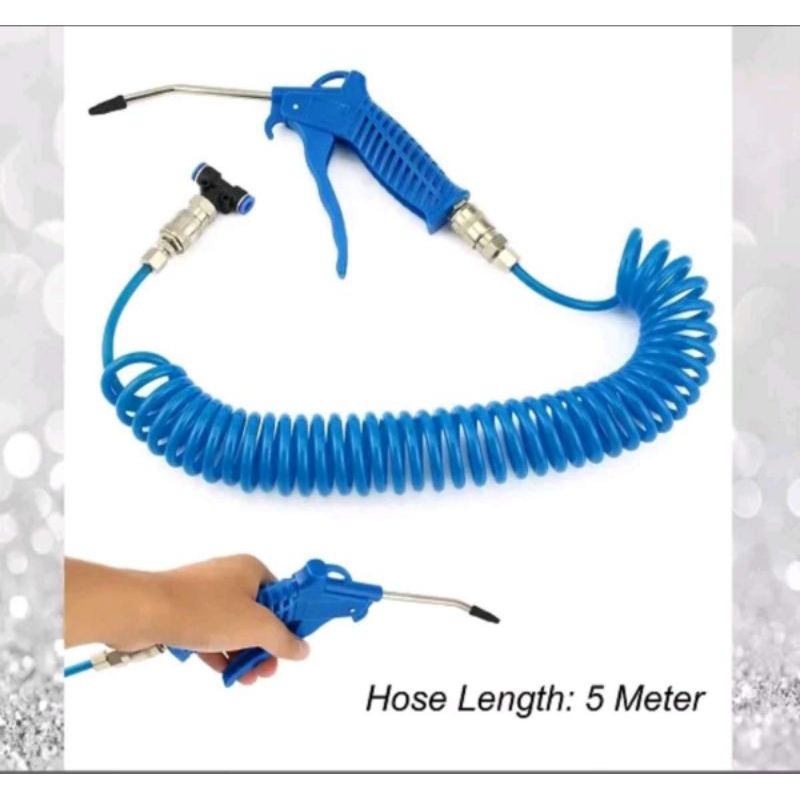 Free 🚛 Compressed Air Blow Gun Air Duster Air Blow Spray with 5m Recoil ...