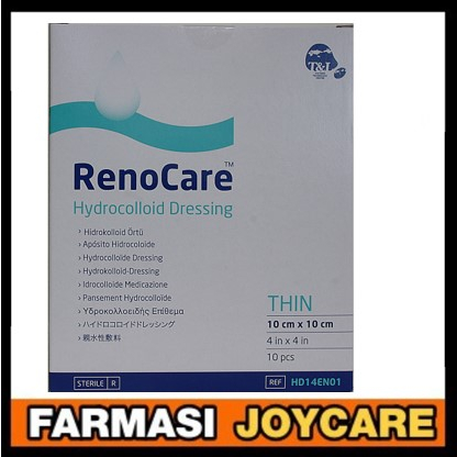 RenoCare Hydrocolloid Dressing Thin 10cm x 10cm 10's 1 Box (Exp: August ...