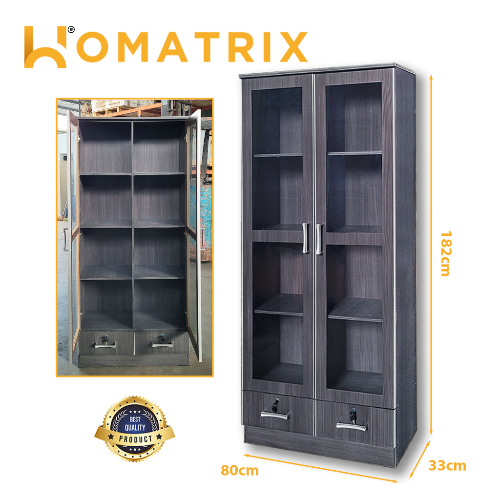 HOMATRIX Display Glass Cabinet Storage With Drawer Almari Kaca Rak ...