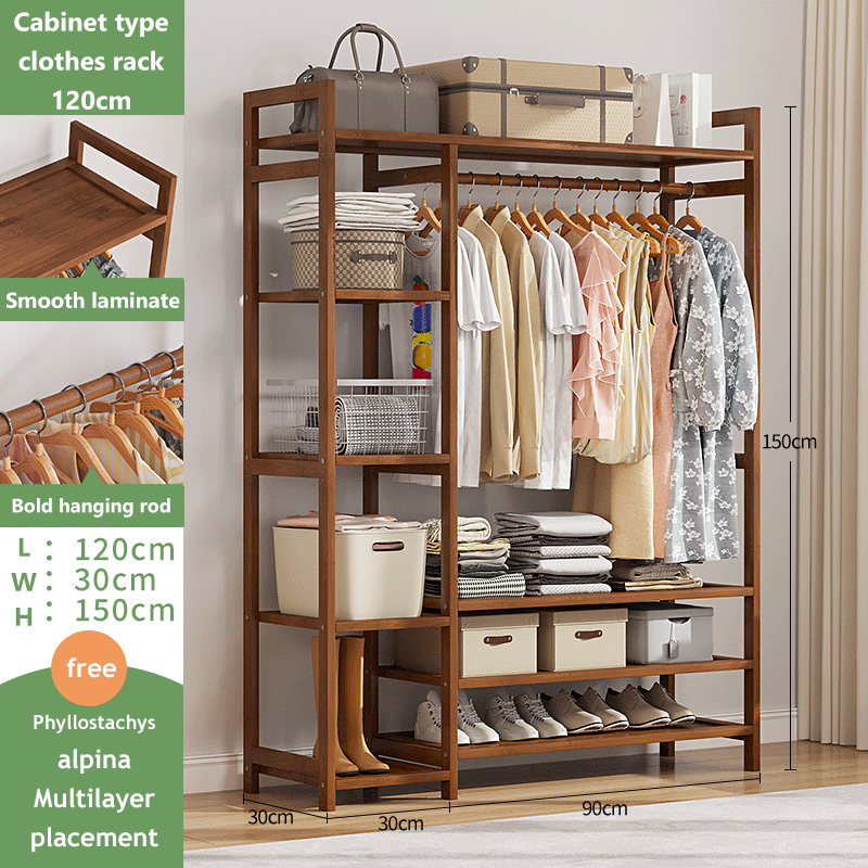 Bamboo Wooden Clothes Rack Multifunction Hat Coat Rack Stand Cloth ...