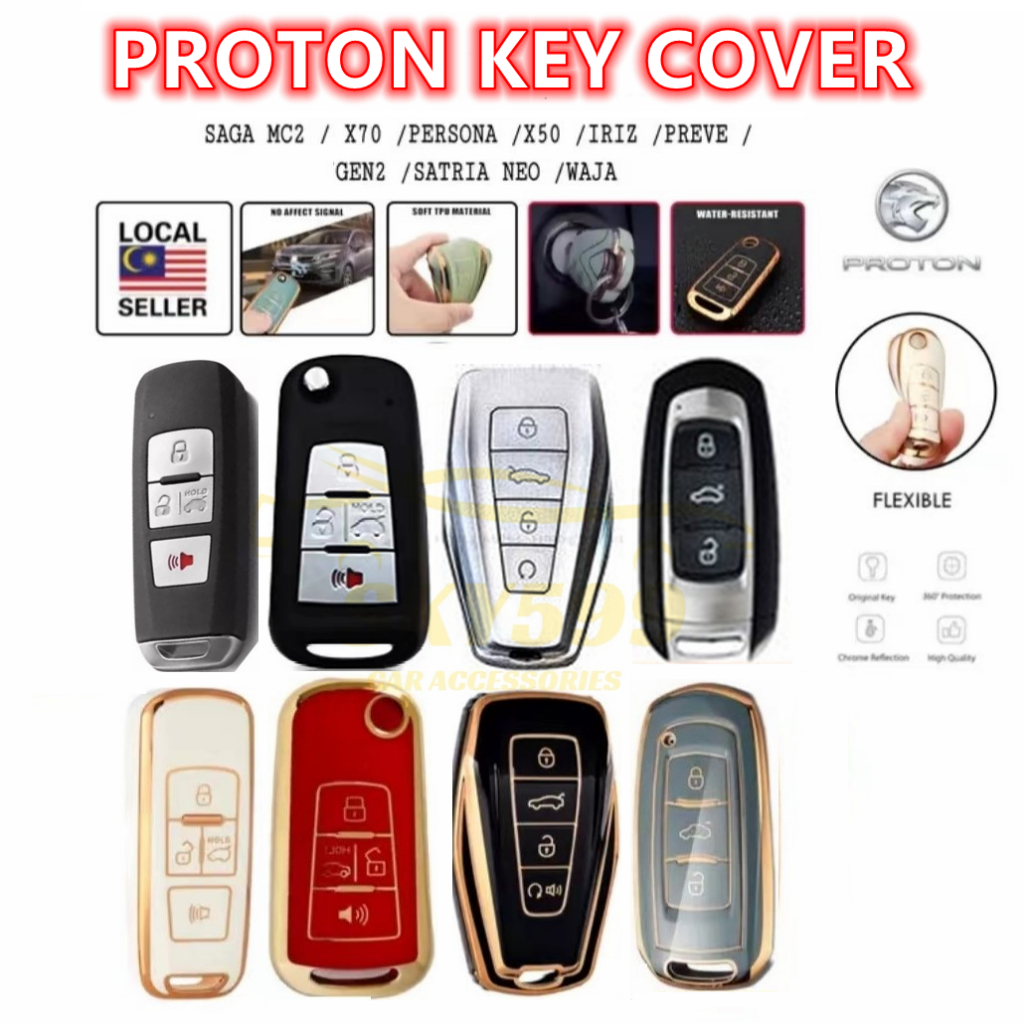 Proton Key Cover Chrome Reflection TPU Car Key Remote Casing Sarung ...