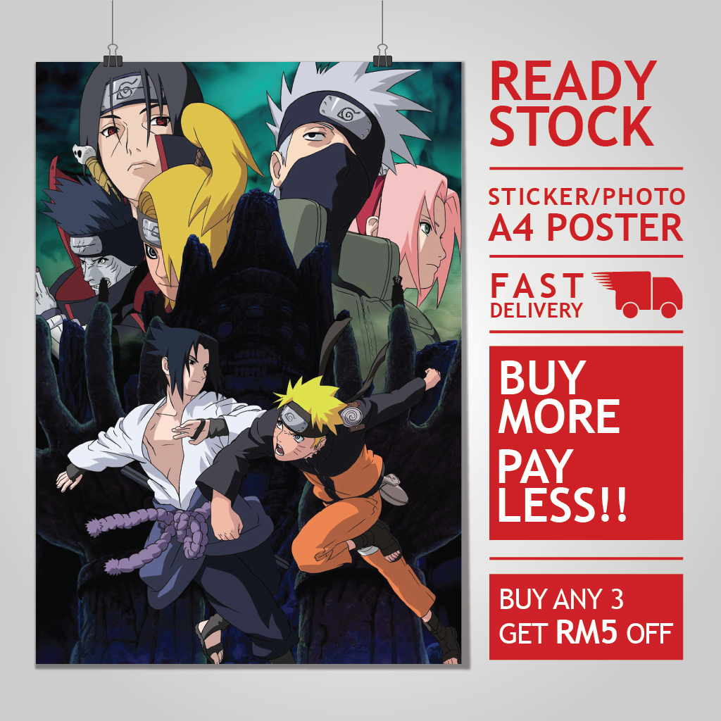 (READY STOCK) Naruto A4 Photo Poster/Sticker | Poster #4 | A4 Photo ...