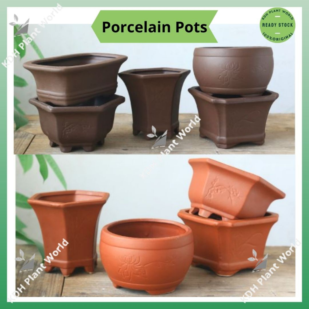 KDH Ready Stock Porcelain Succulent Cactus Bonsai Flower Pot Pasu Bunga ...