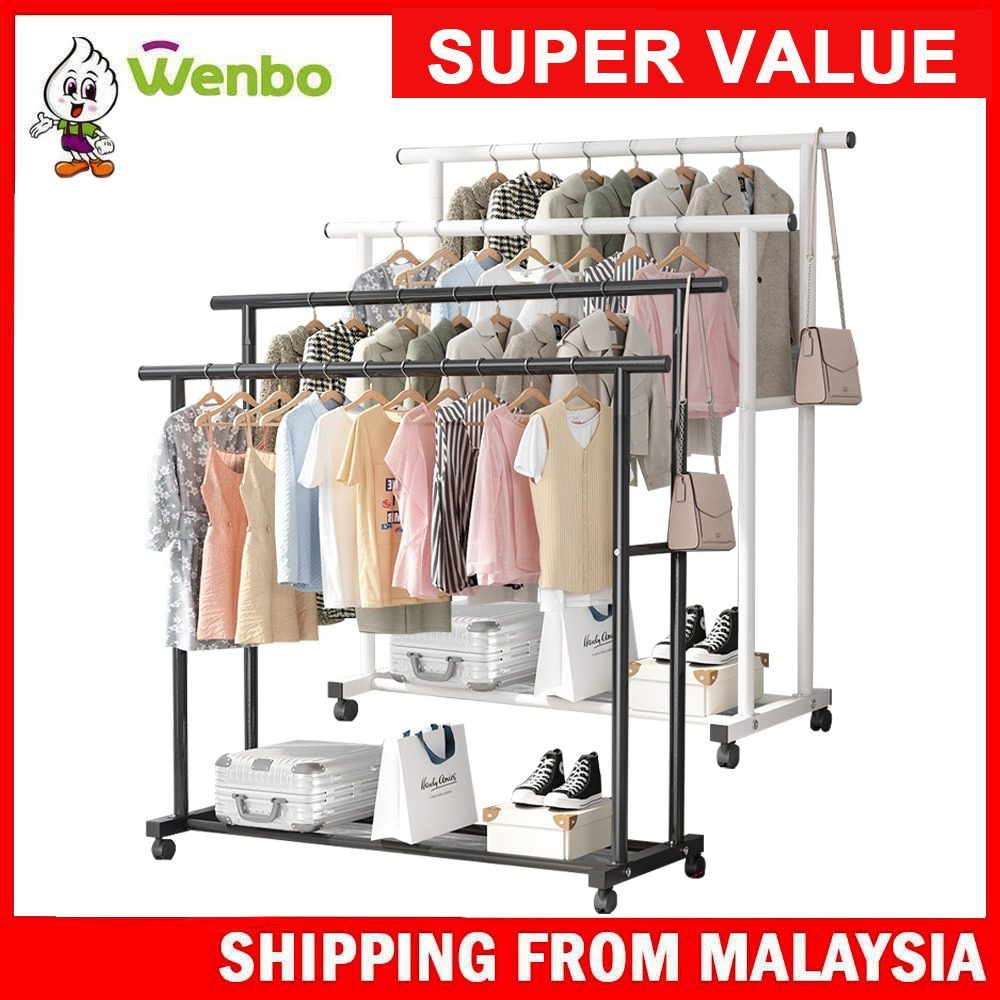 Wenbo Rak Gantung Simple Clothes Hanger Floor Bedroom Clothes Hanger ...