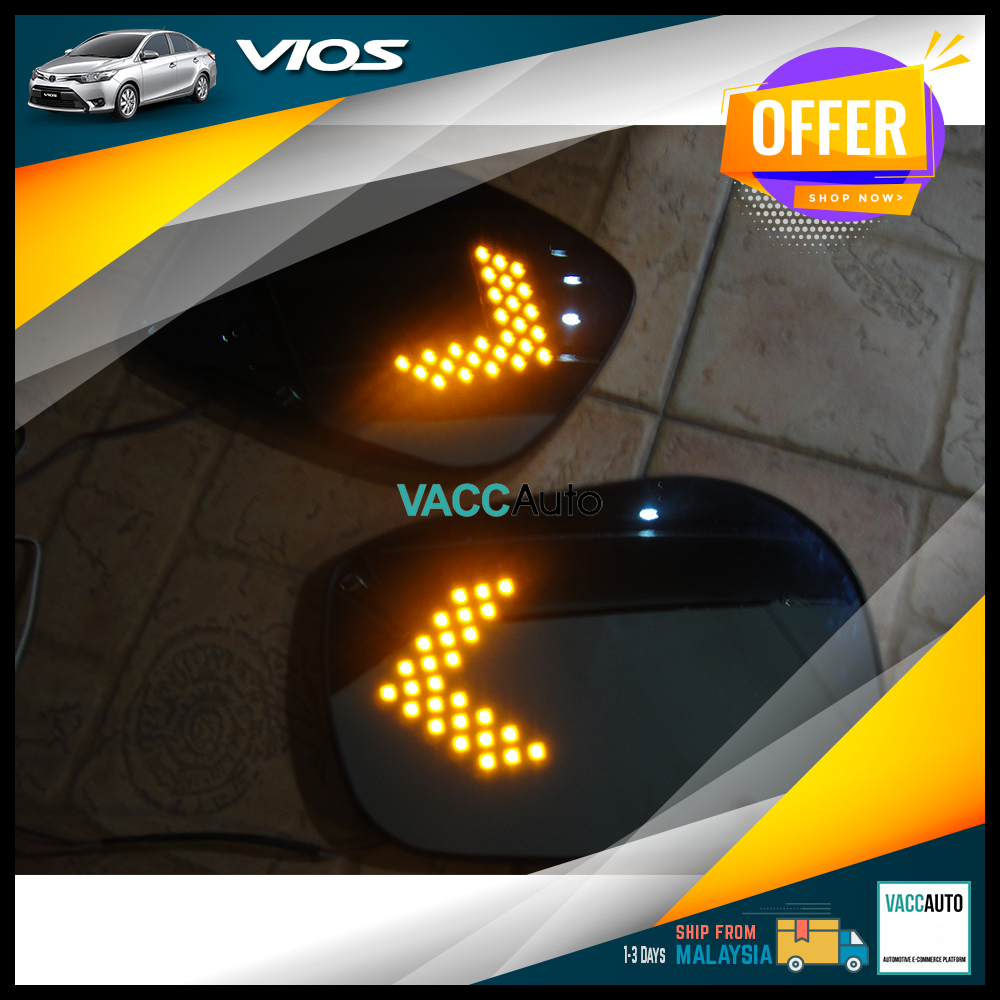 Toyota Vios NSP151 4th 2019-2023 Blue Side Mirror With LED Signal Wide ...
