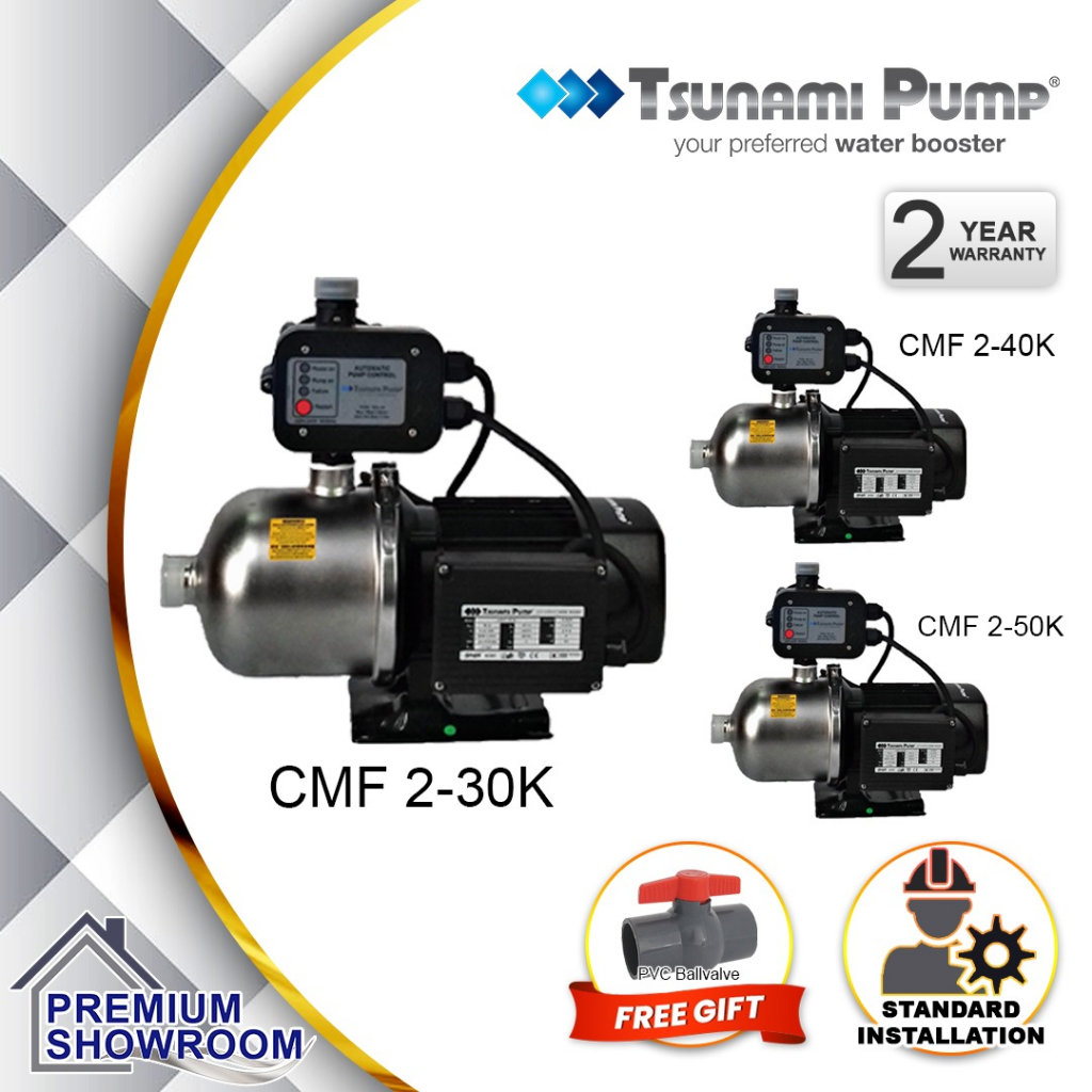 Tsunami Water Pump Automatic Start Stop Home Water Booster Pump For 2-4 ...