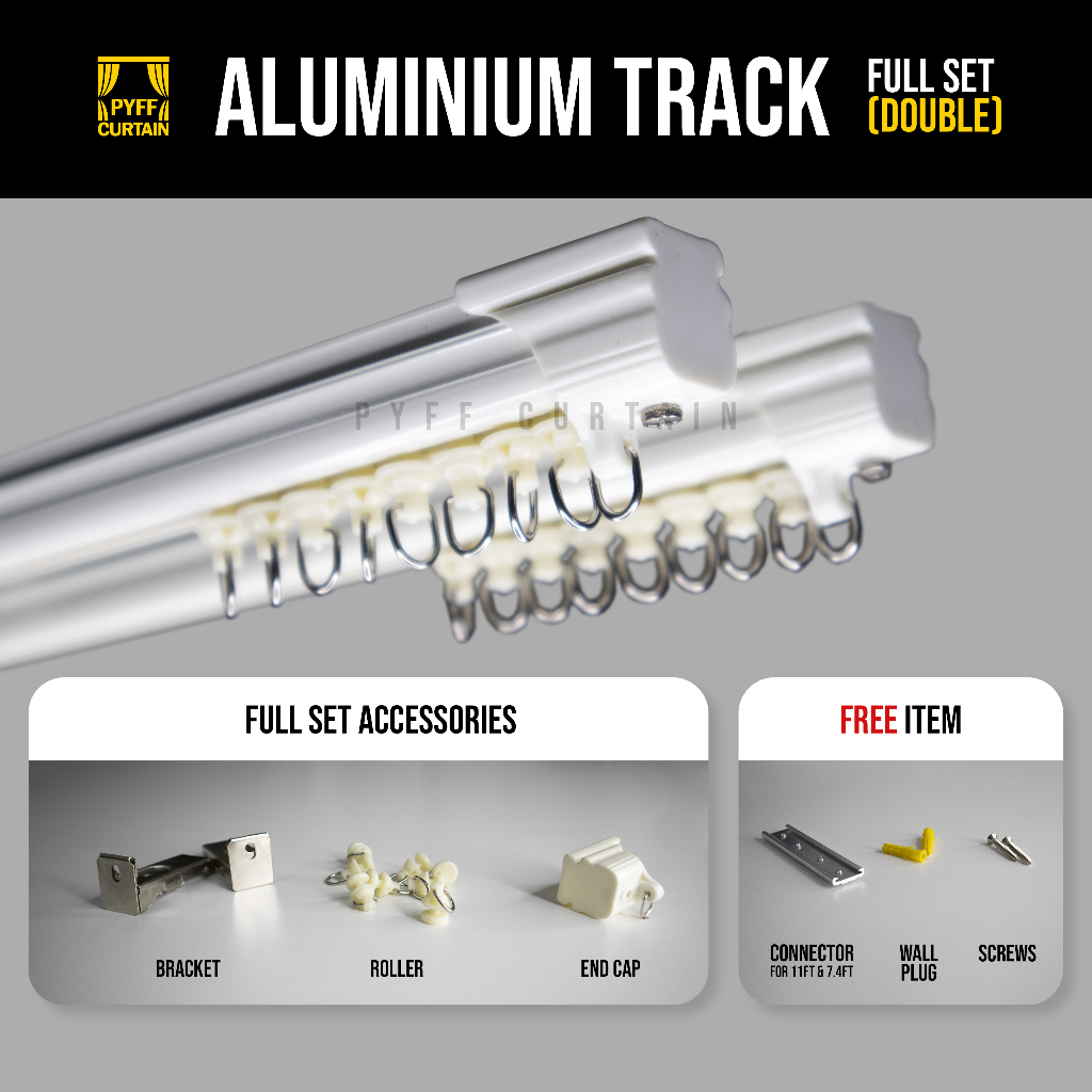 PYFF CURTAIN | REL LANGSIR ALUMINUM DOUBLE, Aluminium track double ...