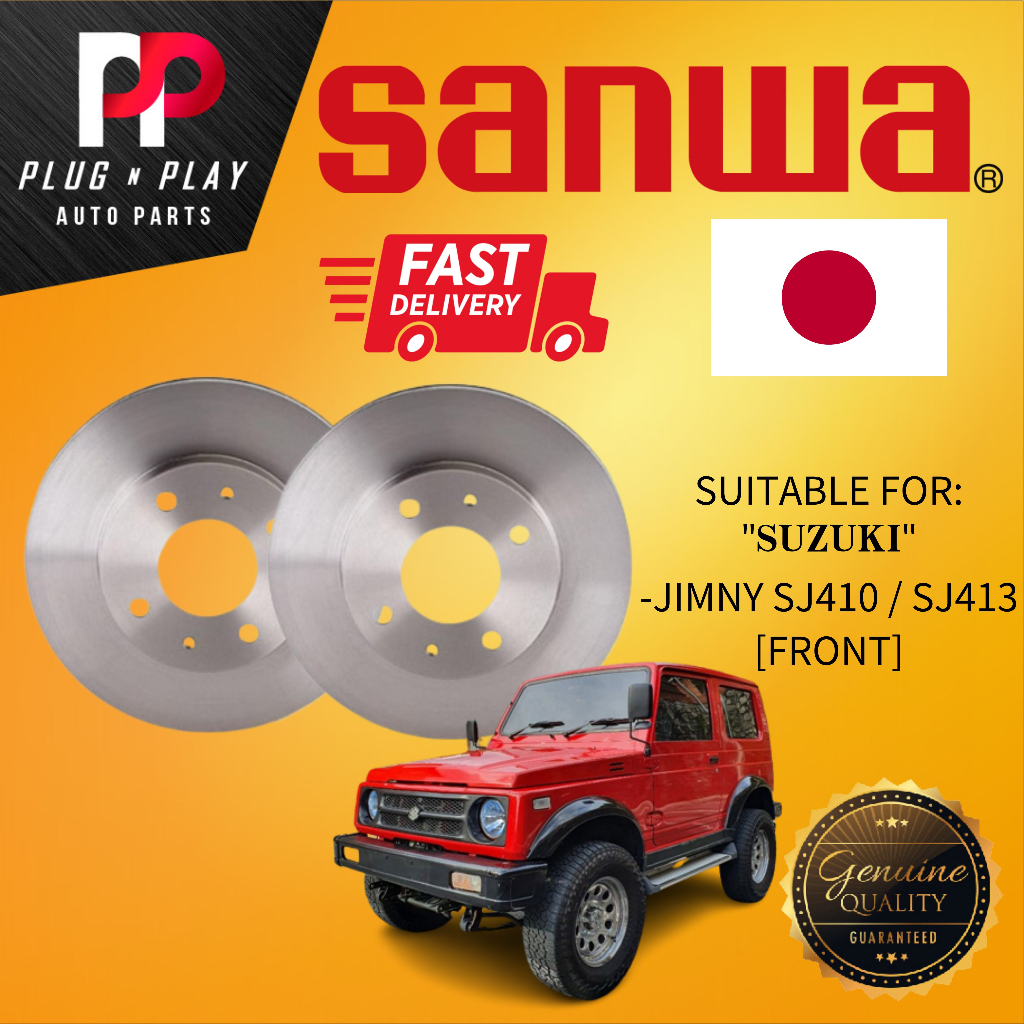 SUZUKI JIMNY SJ410 / SJ413 FRONT DISC ROTOR SANWA MADE IN JAPAN READY ...