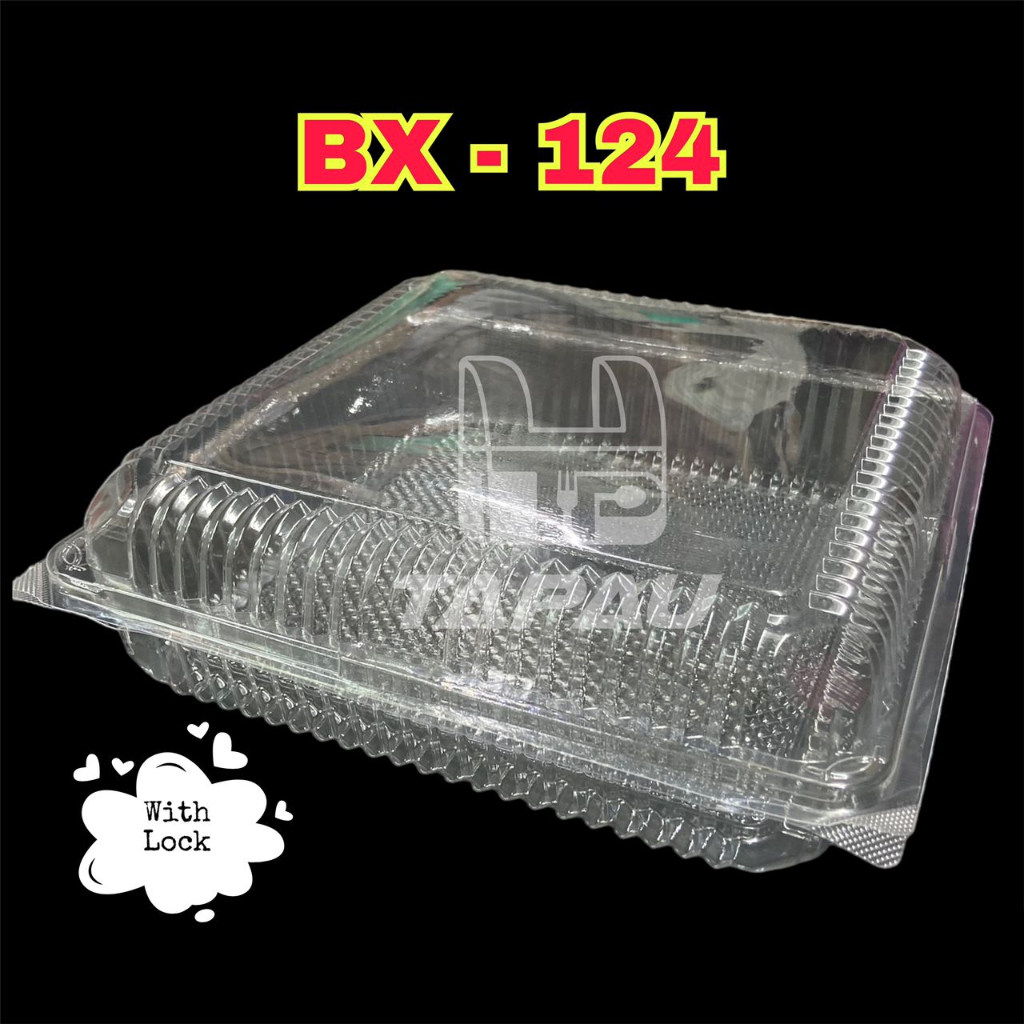 TAPAU - GB-14 9" Square Cake Tray with Lock Similar BX-124 [50pcs±] Bakery Disposable Plastic ...