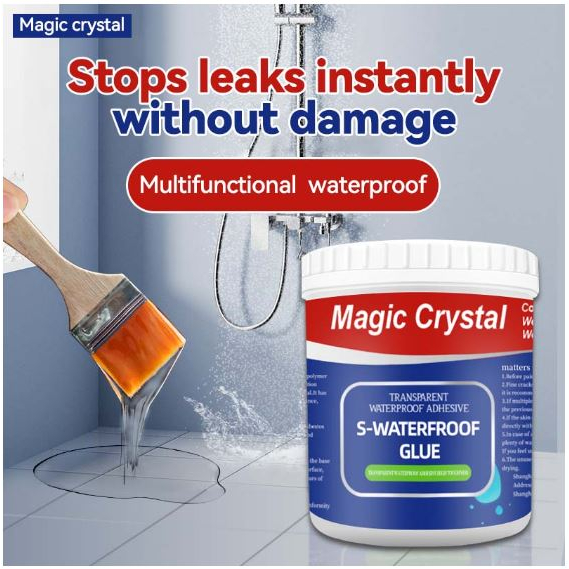 MAGIC CRYSTAL Invisible Waterproof Glue Bathroom Waterproof Gel ...