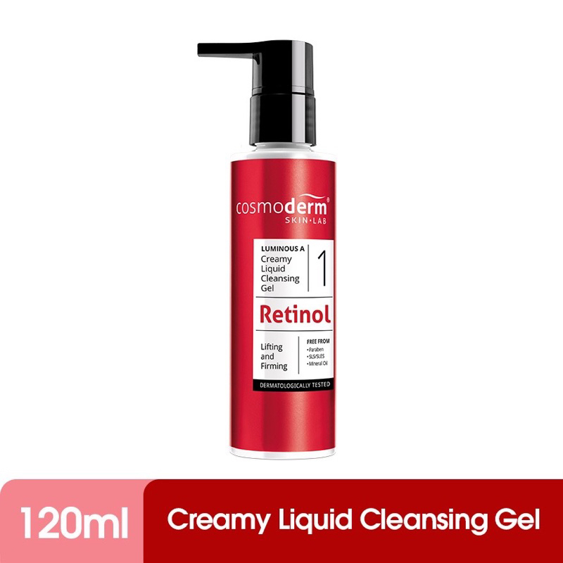 Cosmoderm Retinol Luminous A Creamy Liquid Cleansing Gel (120ml ...