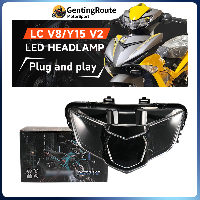 LC135 V8 FI Y15ZR Y15 V2 HEADLIGHT LED HEAD LAMP LAMPU DEPAN HEADLAMP LC 135 Y15ZR CLEAR SMOKE ...