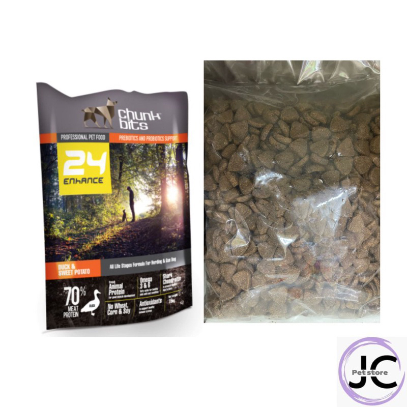 CHUNK BITS DOG ENHANCE 24 ( DUCK & SWEET POTATO ) 1KG | Shopee Malaysia