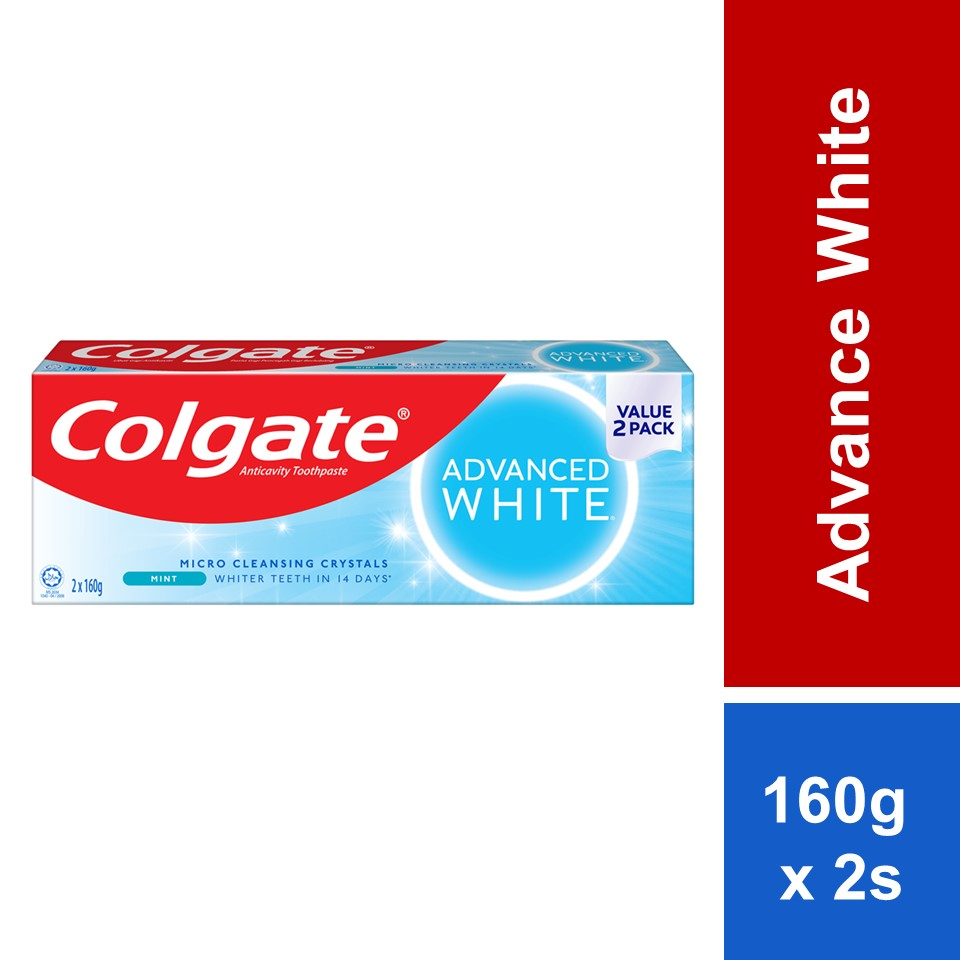 Colgate Advanced White Whitening Toothpaste (160g x 2's) [Value Pack ...