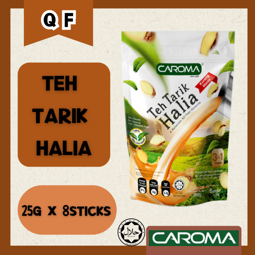 CAROMA Teh Tarik Halia (HALAL) Instant Milk Tea 3 in 1 Kurang Manis 20g ...