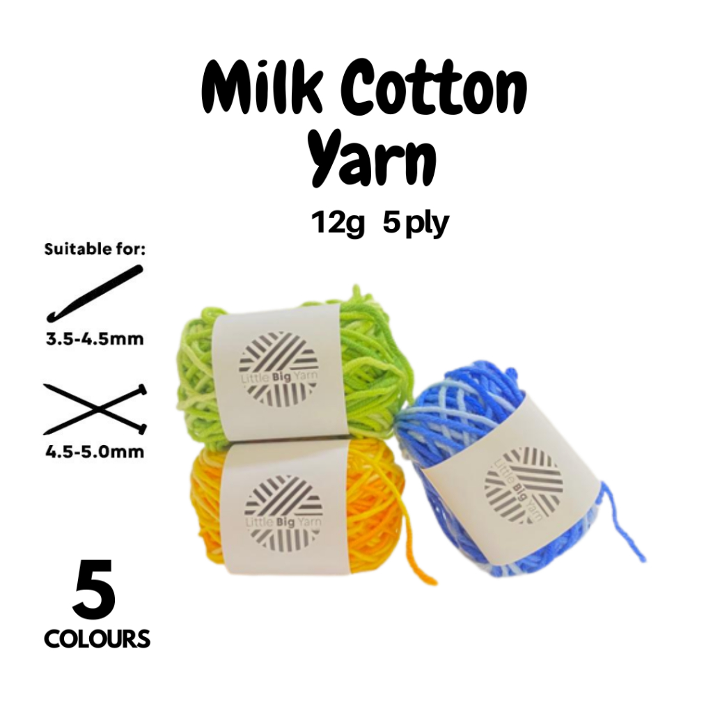 12g 5 Ply Variegated Milk Cotton Yarn Mix Color Multicolored Crochet ...