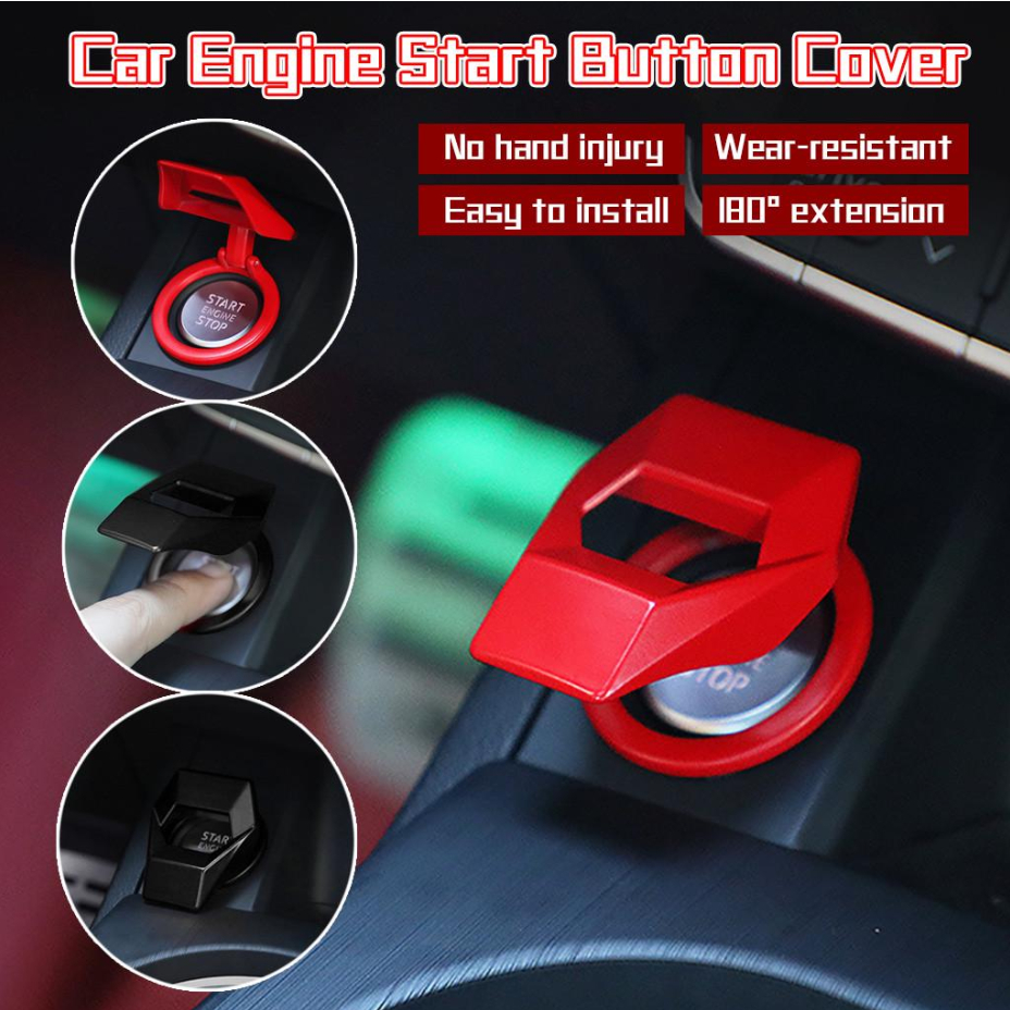 Car Ignition Engine Push Start Button Cover Sportive Keyless Key Ring ...