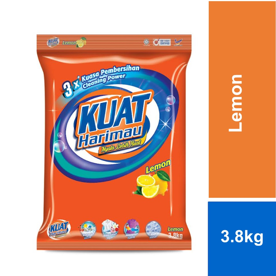 Kuat Harimau Detergent Powder Lemon 3.8kg | Shopee Malaysia Kuat Harimau Detergent Powder Lemon 3.8kg | Shopee Malaysia