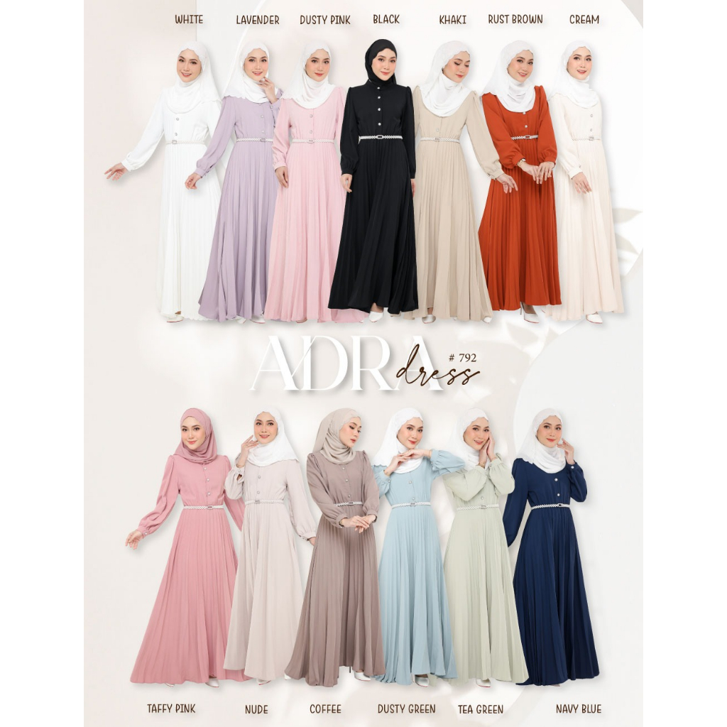 CHICCHOC l ADRA PLEATED DRESS 792 BAJU RAYA READY STOCK | Shopee Malaysia