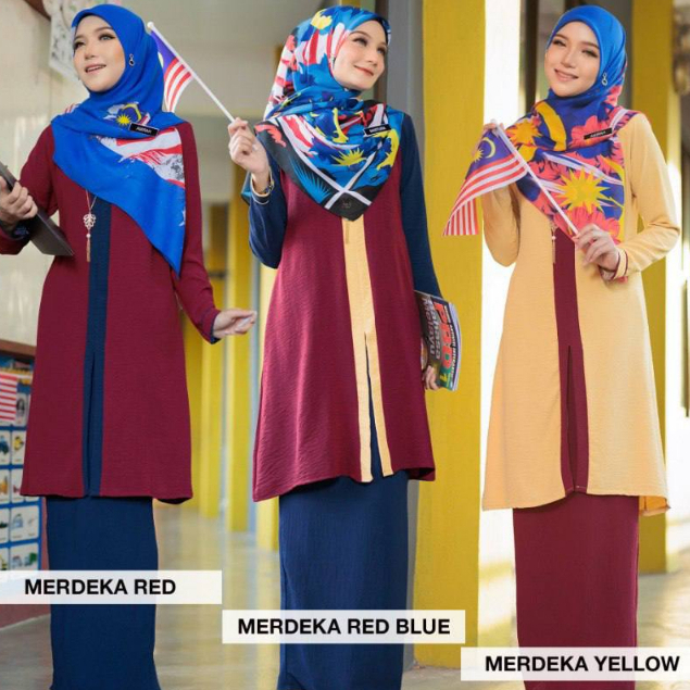 Baju Kurung Merdeka Cikgu Sekolah Kakitangan Kerajaan Ironless Kurang ...