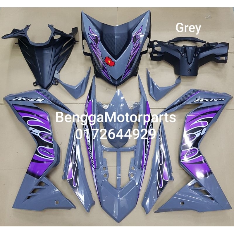 Rs150 Cover Set Custom V1/V2/V3 Grey Api | Shopee Malaysia
