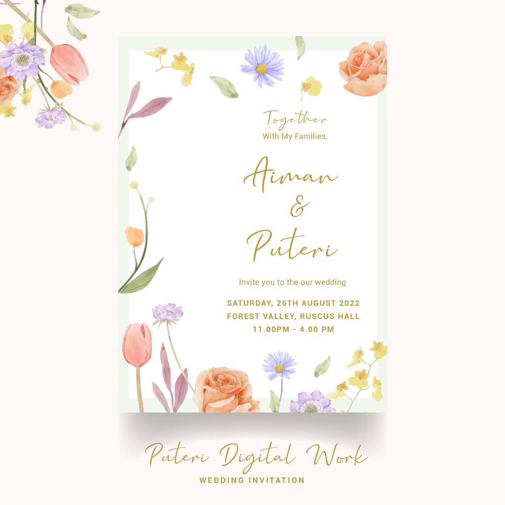 Custom Kad Kahwin | Kad Jemputan | Custom Invitation Card | Wedding ...