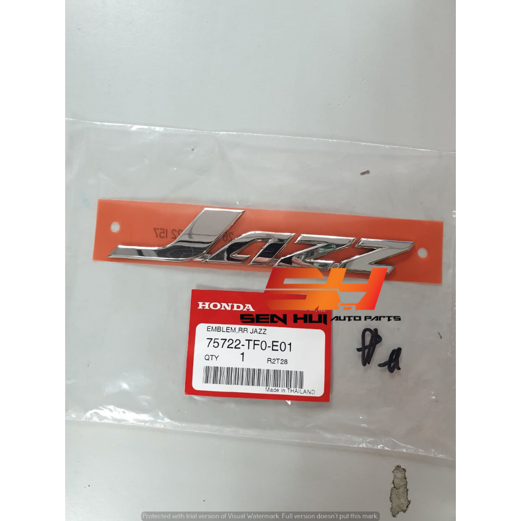 Honda Jazz 75722-TF0-E01 NAME PLATE 'JAZZ' b/d Genuine Parts | Shopee ...