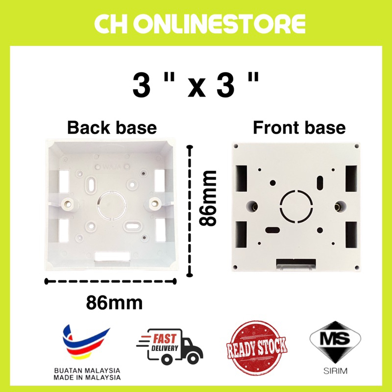 PVC Box Surface Nut Box/ Electrical Box bo3x3 Pvc Base / 3x3 nut box ...