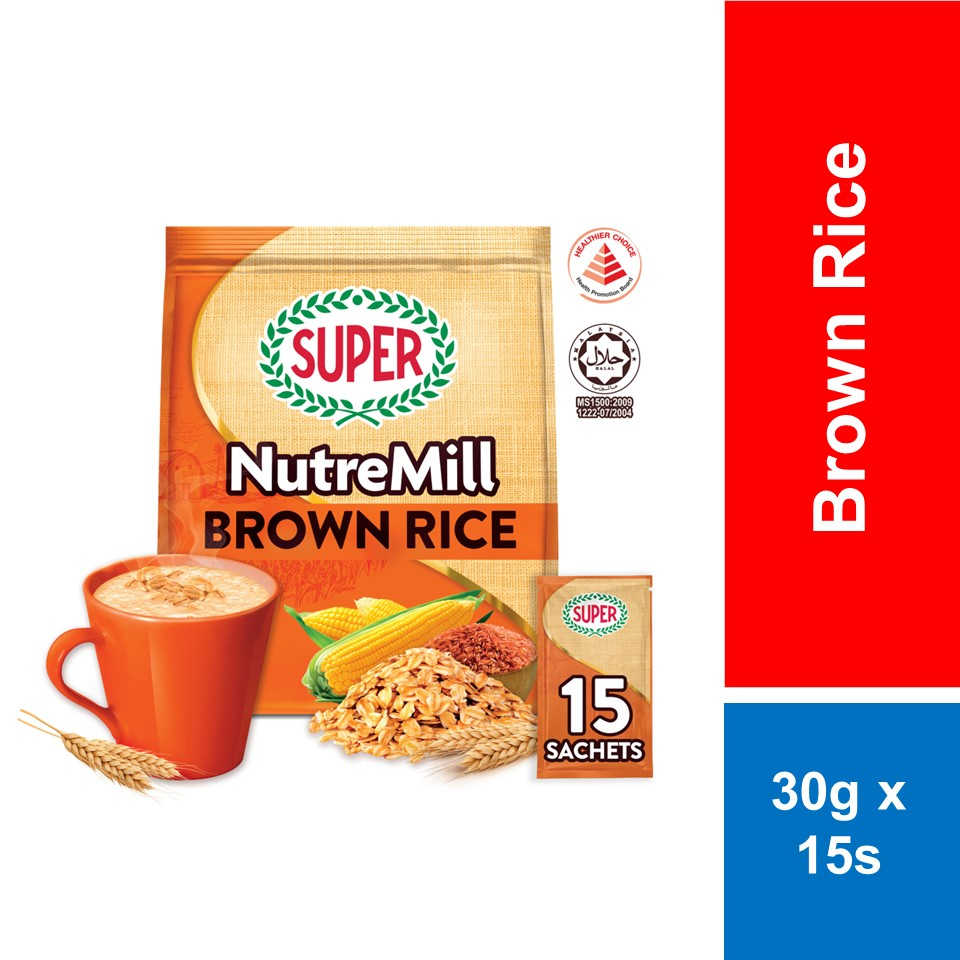 SUPER NutreMill Instant 4in1 Brown Rice Cereal Drink 30g x 15s | Shopee ...