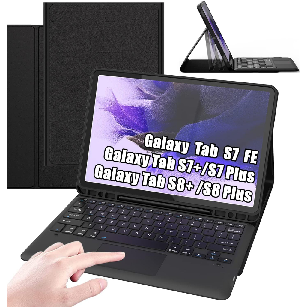 Smart Samsung Galaxy Tab S8+/S7 /S6/S7+ Keyboard Case Tab A8 Lite Case with Keyboard Sarung ...