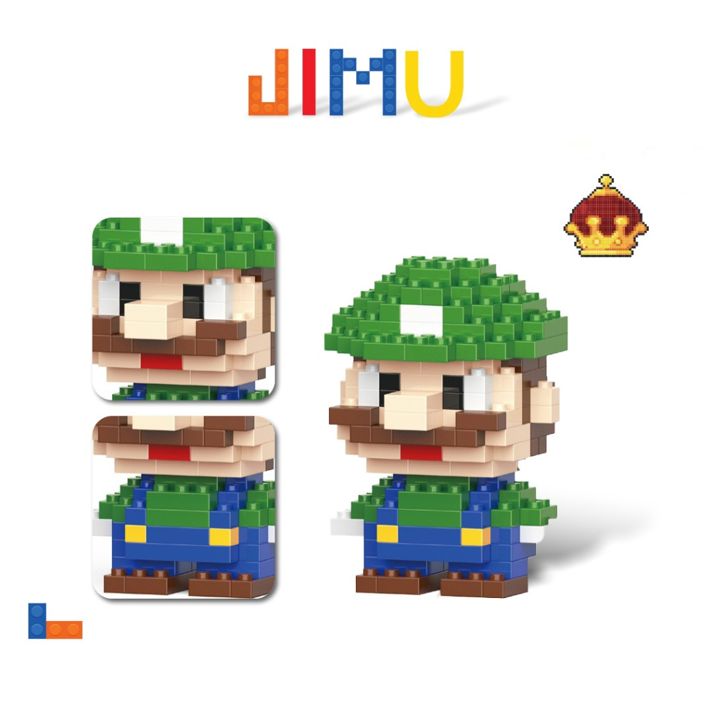 JIMU Tiny Block Series W2601-38 Cute Cartoon Green Luiigii Building ...