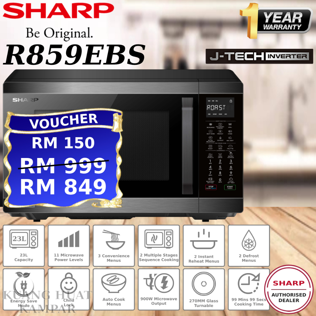SHARP 32L J-TECH INVERTER MICROWAVE OVEN WITH CONVECTION R859EBS ...