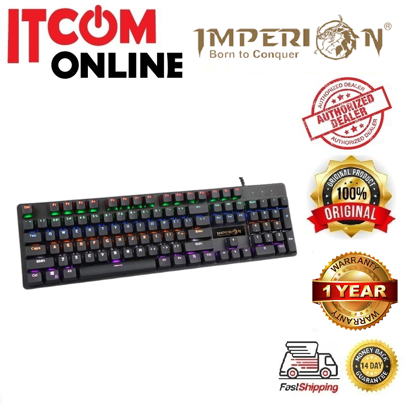 IMPERION SLINGSHOT 5 MECHANICAL 7 COLOR LED GAMING WIRED USB KEYBOARD (BLUE SWITCH) | Shopee ...