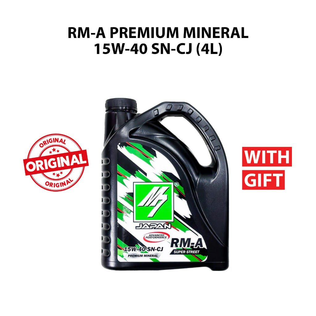💯% AUTHENTIC RM-A PREMIUM MINERAL 15W-40 SN-CJ (4L) | Shopee Malaysia